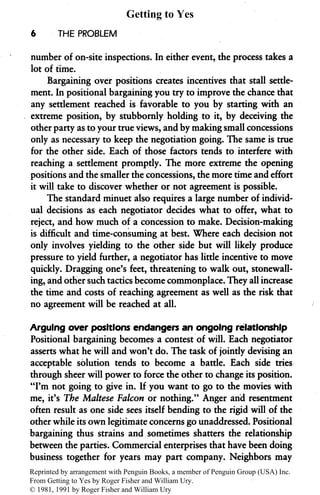 Getting to Yes, Chapter 1 | PDF