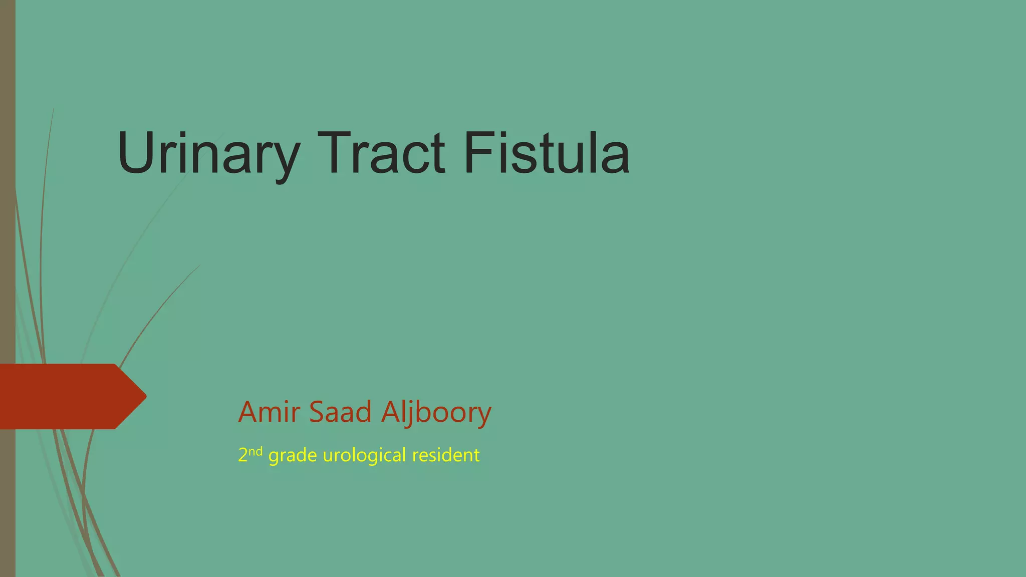 urinary tract fistula | PPTX