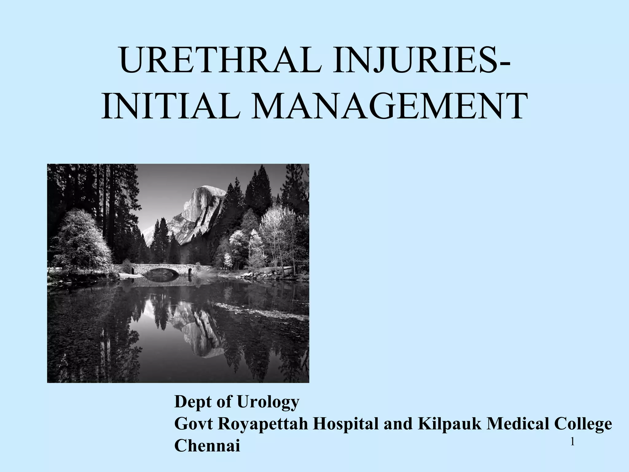 Gu trauma- urethra- initial management | PDF