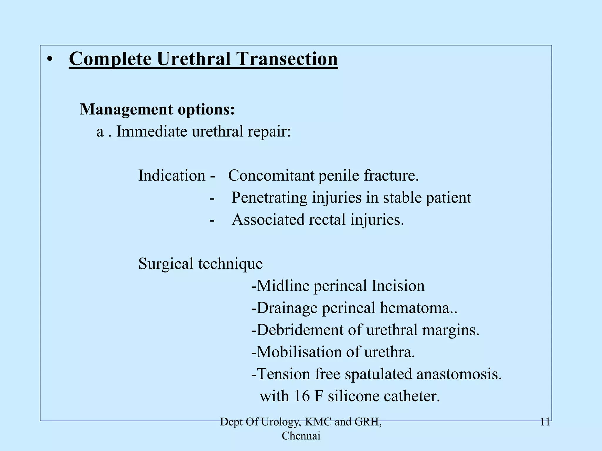 Gu trauma- urethra- initial management | PDF