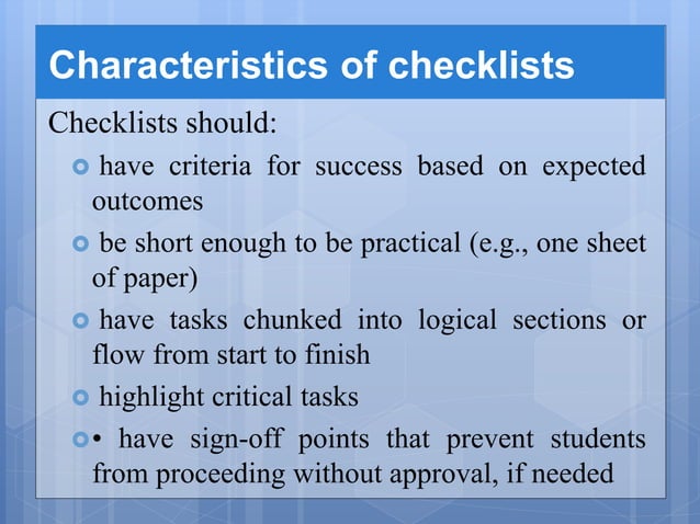 Checklist | PPTX | Educational Assessment | Education