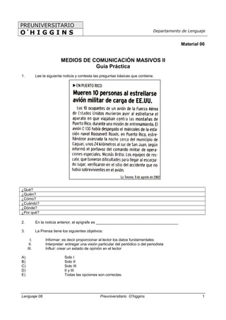Guía medios masivos de comunicación práctica | DOC
