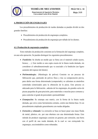Guía 3 engranajes. tallado y generación | PDF