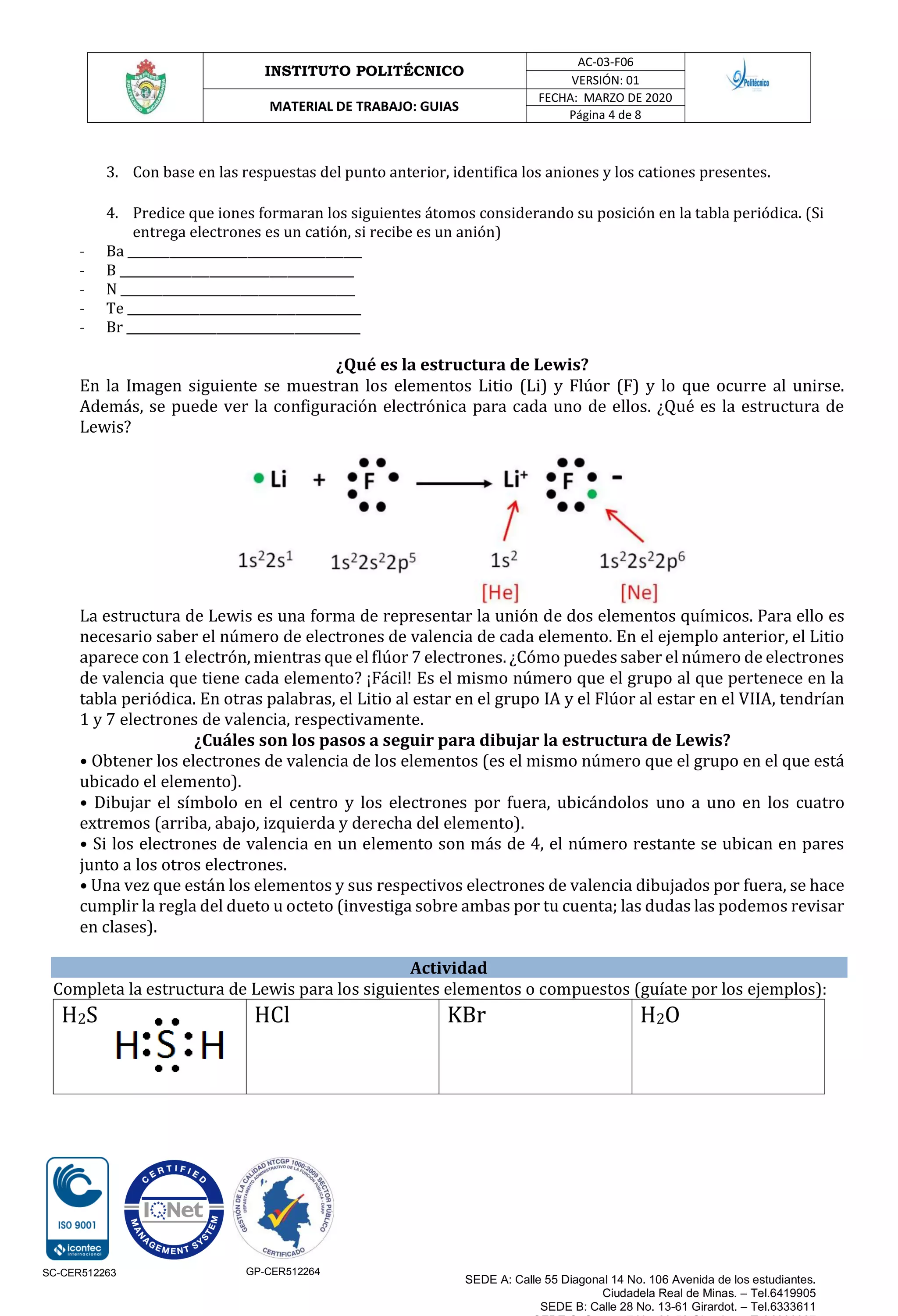 Guía Enlace químico | PDF
