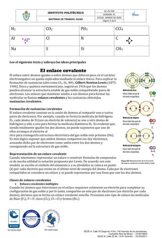 Guía Enlace químico | PDF