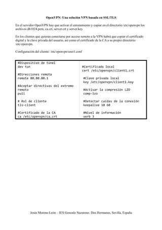 Guía de configuracion Openvpn | PDF