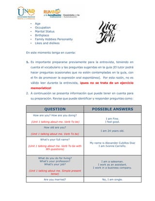 Guía de actividad de speaking pdf activity 5 | PDF