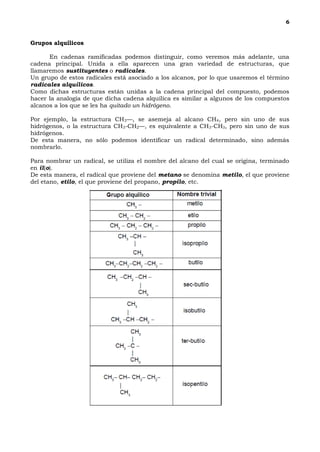 Guía de apoyo n°5 q2 m 2013 química orgánica hidrocarburos | PDF