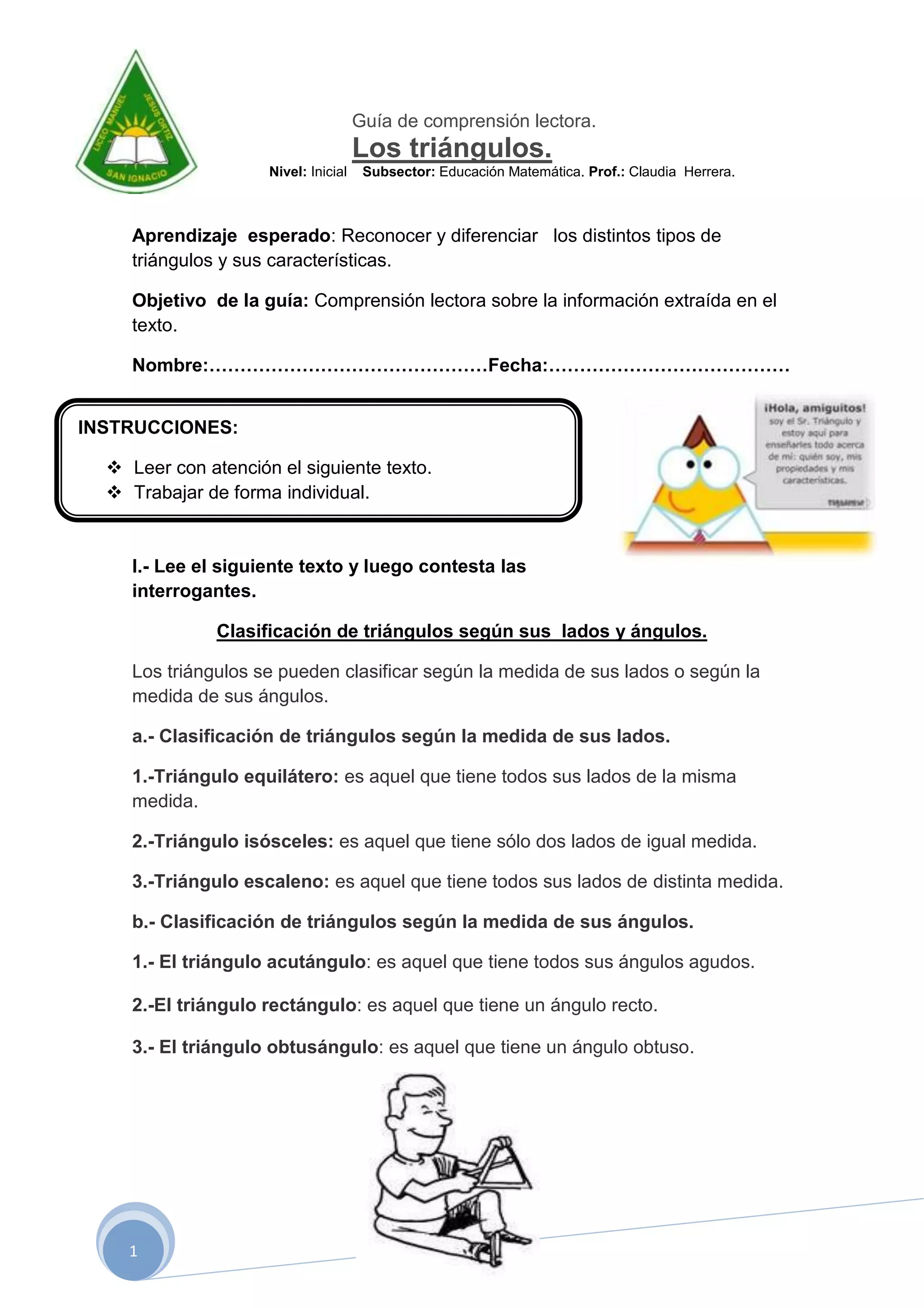 Guía de comprensión lectora | DOCX