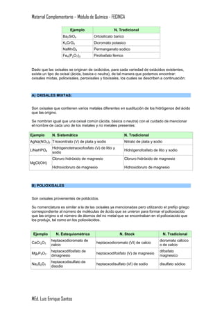 Guía de estudio de nomenclatura inorgánica 2010 | PDF