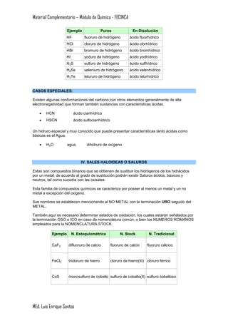 Guía de estudio de nomenclatura inorgánica 2010 | PDF