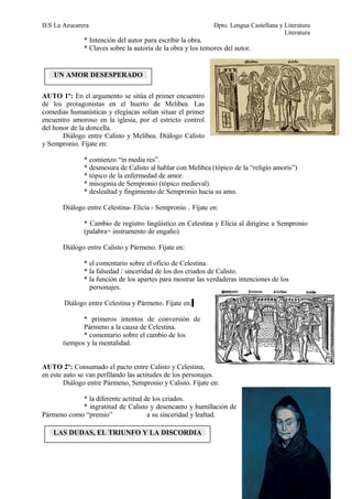 Guía de lectura de la celestina 2 | DOC