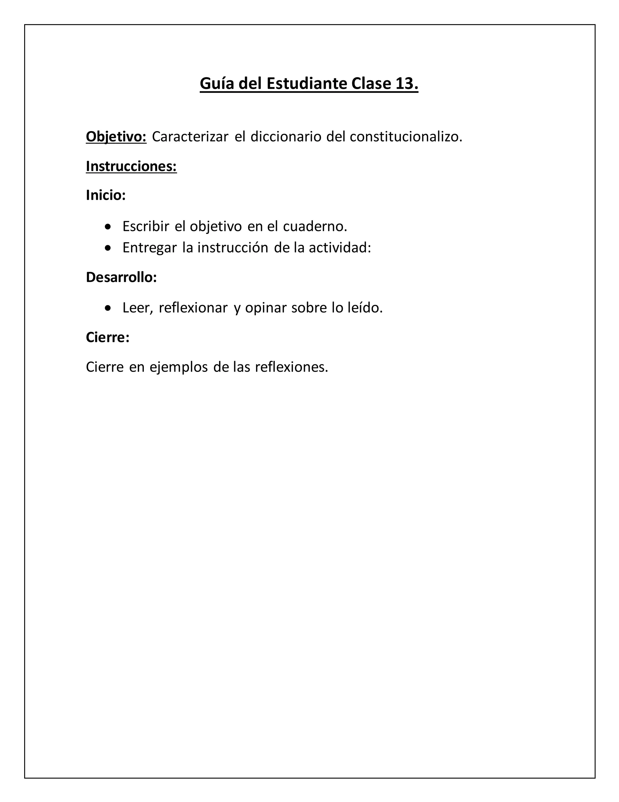Guía del estudiante clase 13 | DOCX | Books and Literature