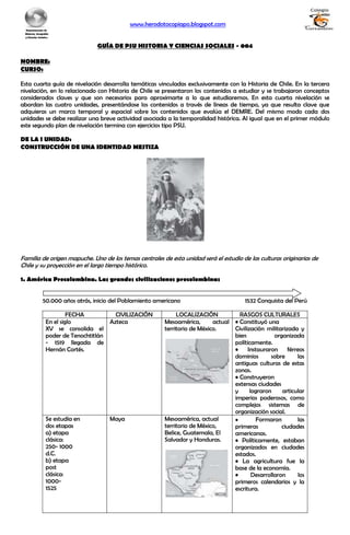 Guía de nivelación 4 | DOCX