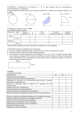 GuíA De áRea Del CíRculo | DOC