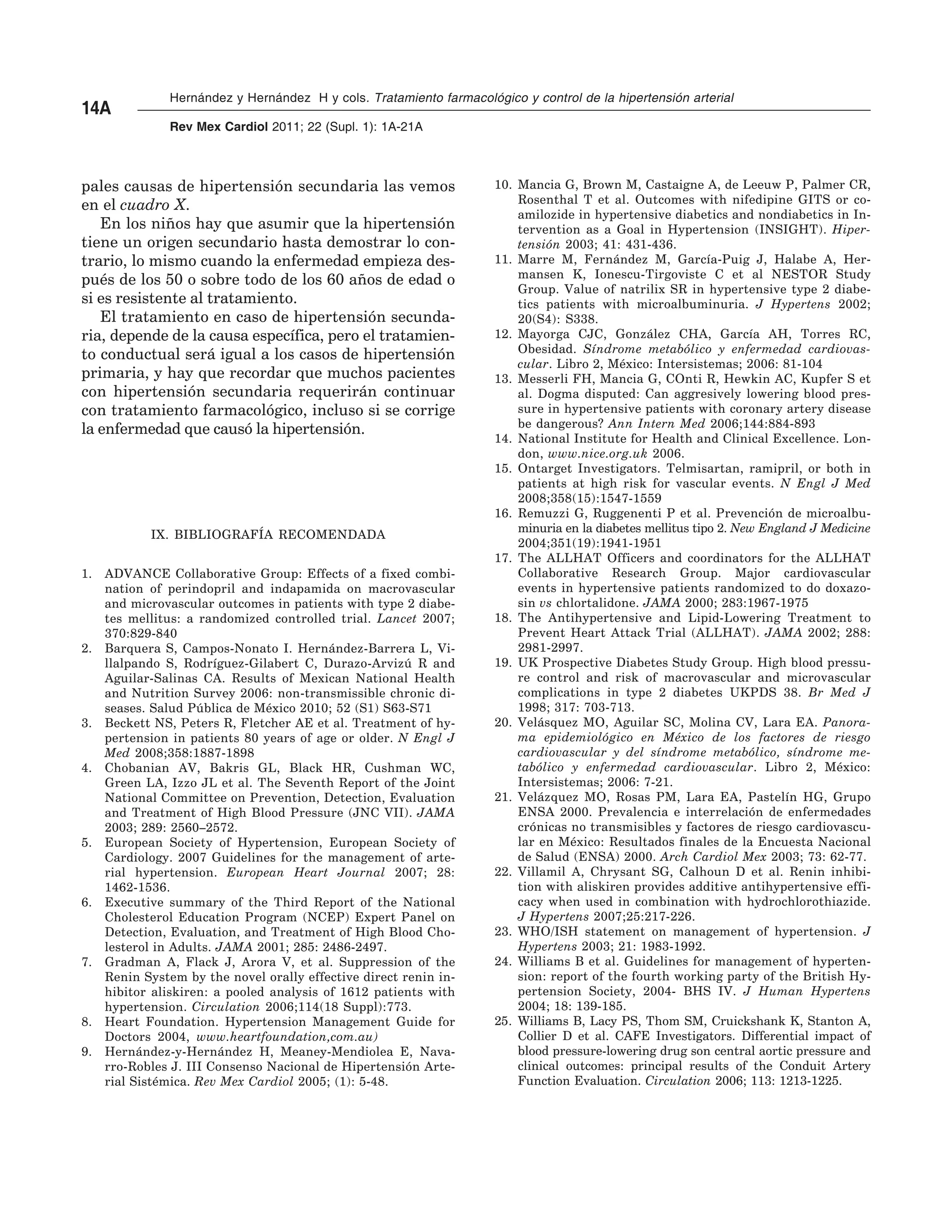 Guía de Tratamiento Farmacológico y Control de la Hipertension Arterial ...