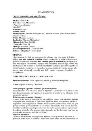 Ficha didáctica "Buda explotó por vergüenza" | DOCX