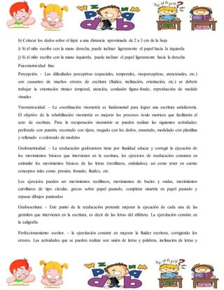 Guía didáctica para trastornos de la escritura | DOCX