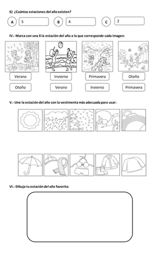 Guía estaciones del año 1° basico | DOCX