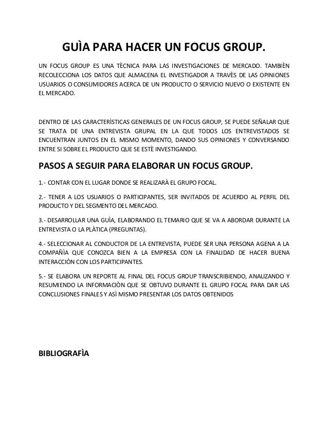 Guìa focus group