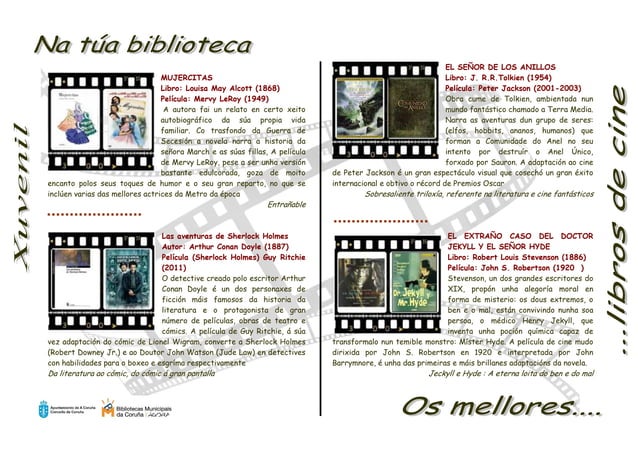 Guía de lectura "Os mellores... libros de cine" | PPT