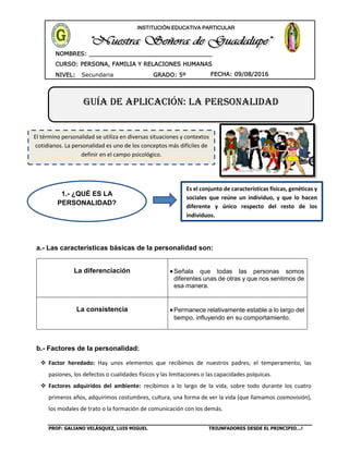 Guía la personalidad | PDF