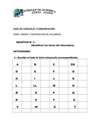 Separacion De Palabras En Silabas
