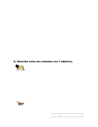 Guía leng y com. 5 °tipos de adjetivos | DOC