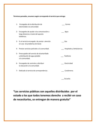 Guía los servicios de la comunidad | DOCX