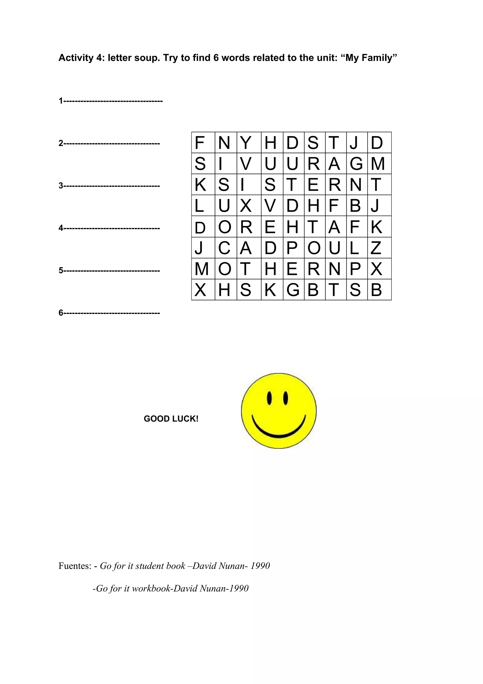 Guía my family vocabulario | PDF