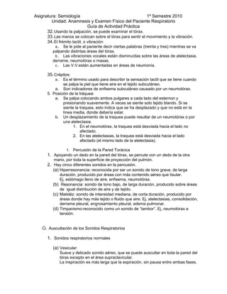 Guía nº 1 examen del paciente respiratorio | DOC