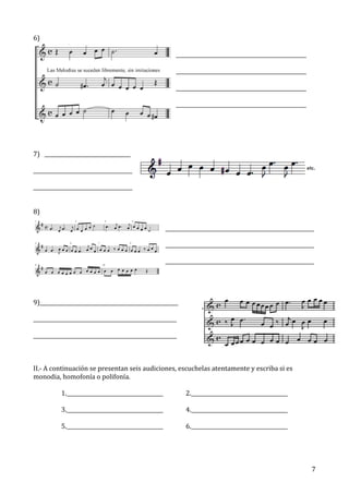 Guía notación musical, melodías y texturas | PDF