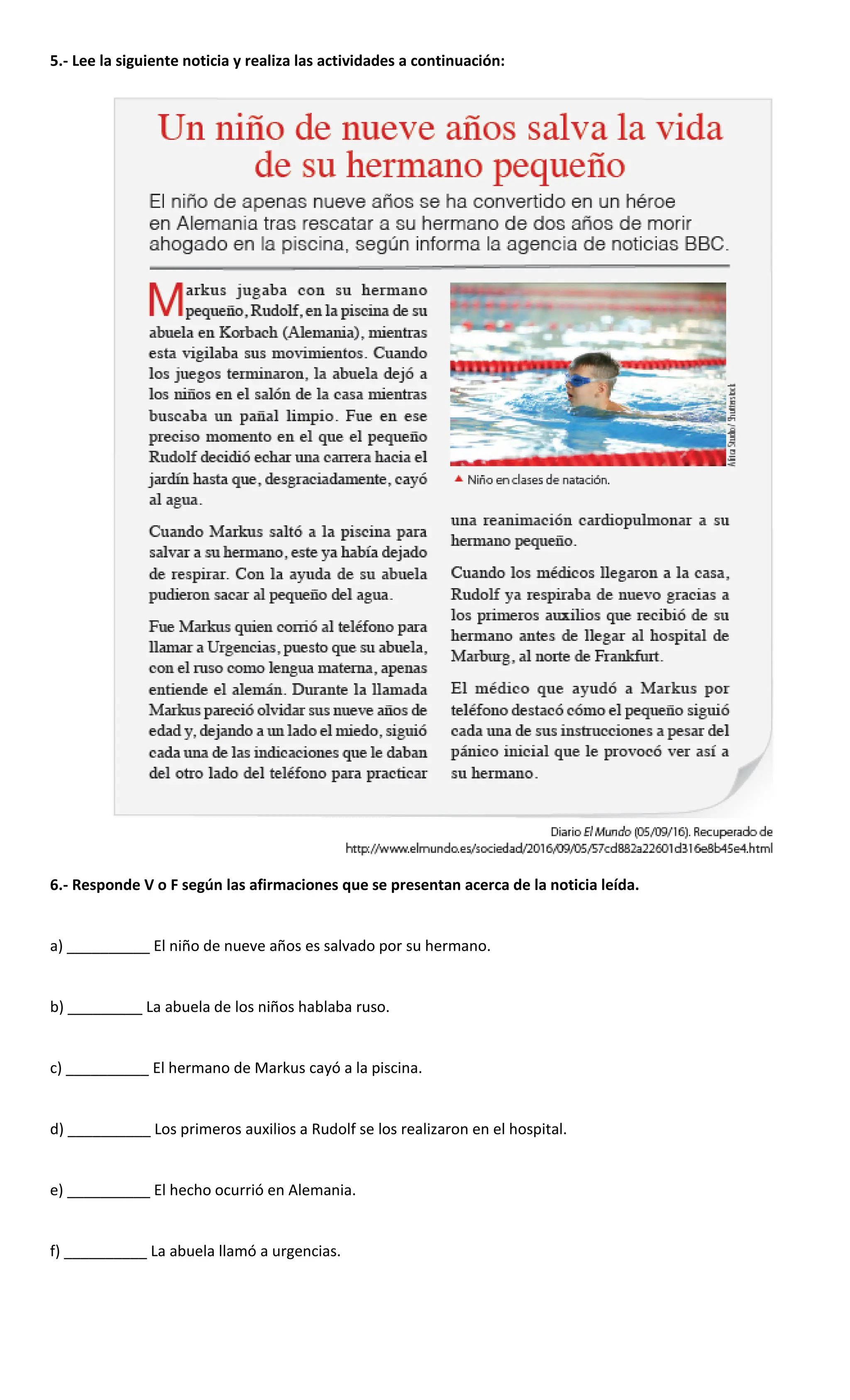Lenguaje cuarto básico la noticia y sus elementos | PDF