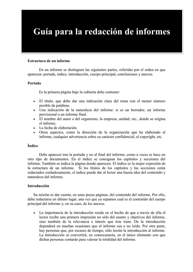 Guía Para La Redacción De Informes Pdf