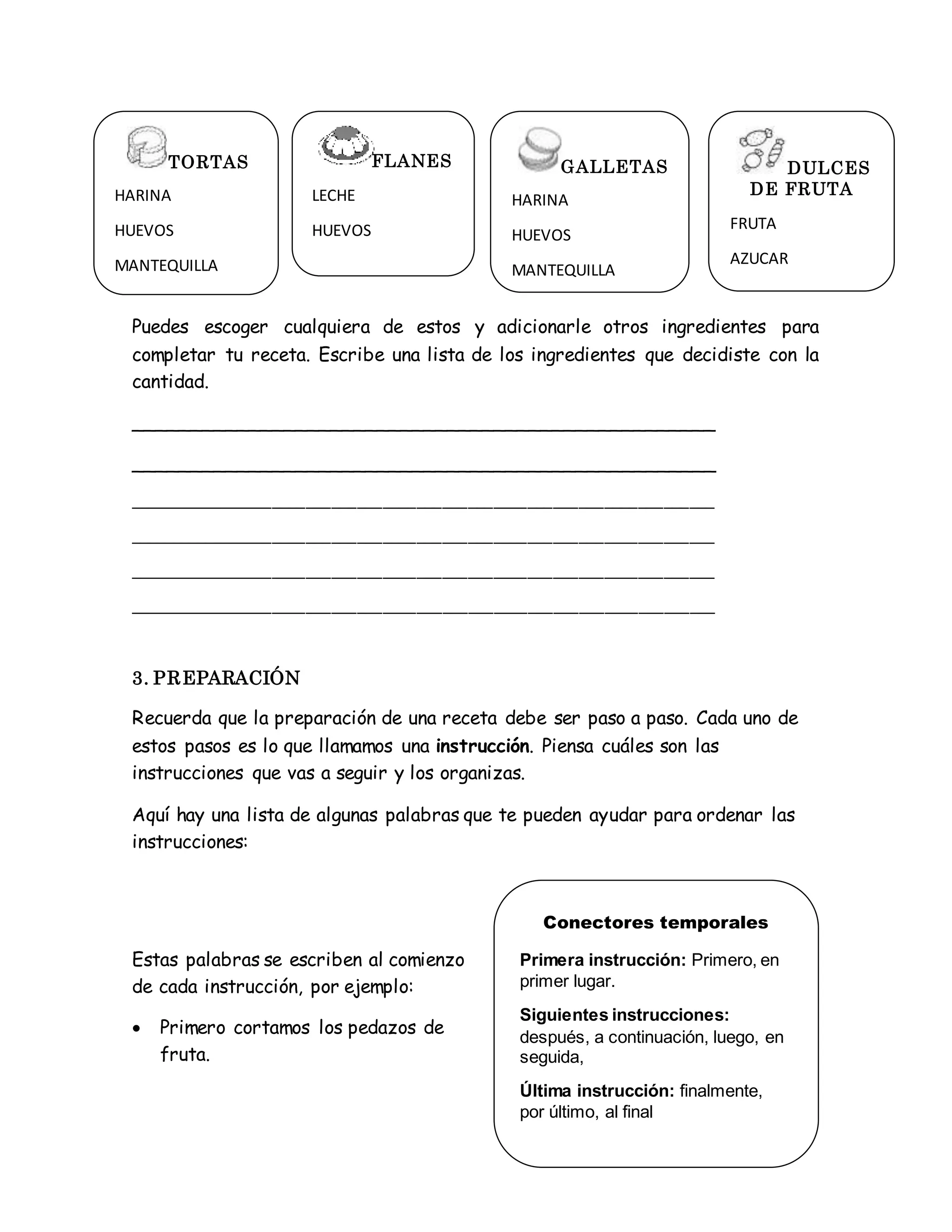 Guía para redactar una receta de cocina | DOCX