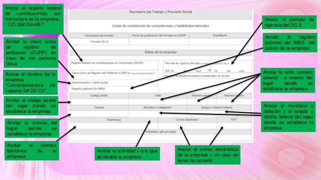 Guía para requisitar el formato dc 4