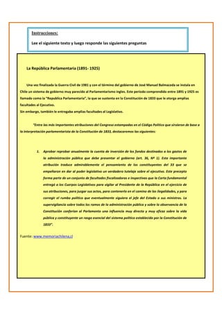 Guía parlamentarismo | PDF