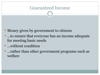 Guaranteed Income Final | PPT