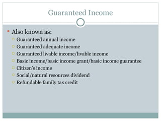 Guaranteed Income Final | PPT