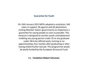 Guarantee for youth 2013 | PPT
