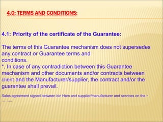Guarantee mechanism for material supplied with guarantee certificates | PDF