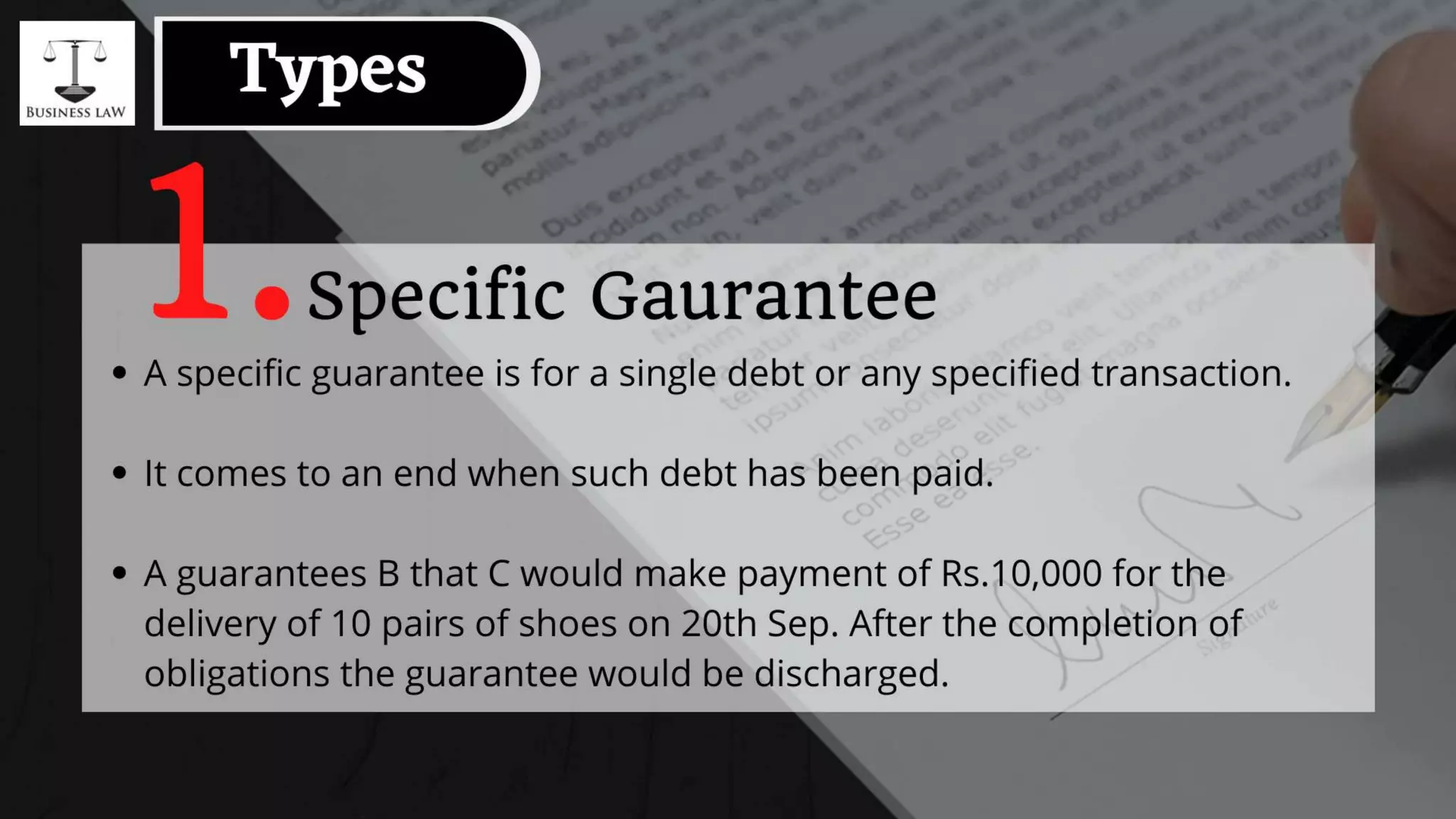 Guarantee of contract | PPTX