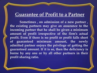 Guarantee of profit to a partner | PPTX