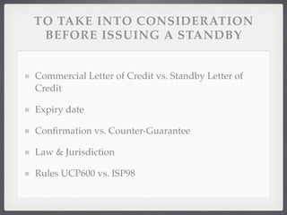 Guarantees & Standby Letter of Credits | KEY