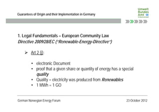Guarantees of Origin Michael Börner | PDF