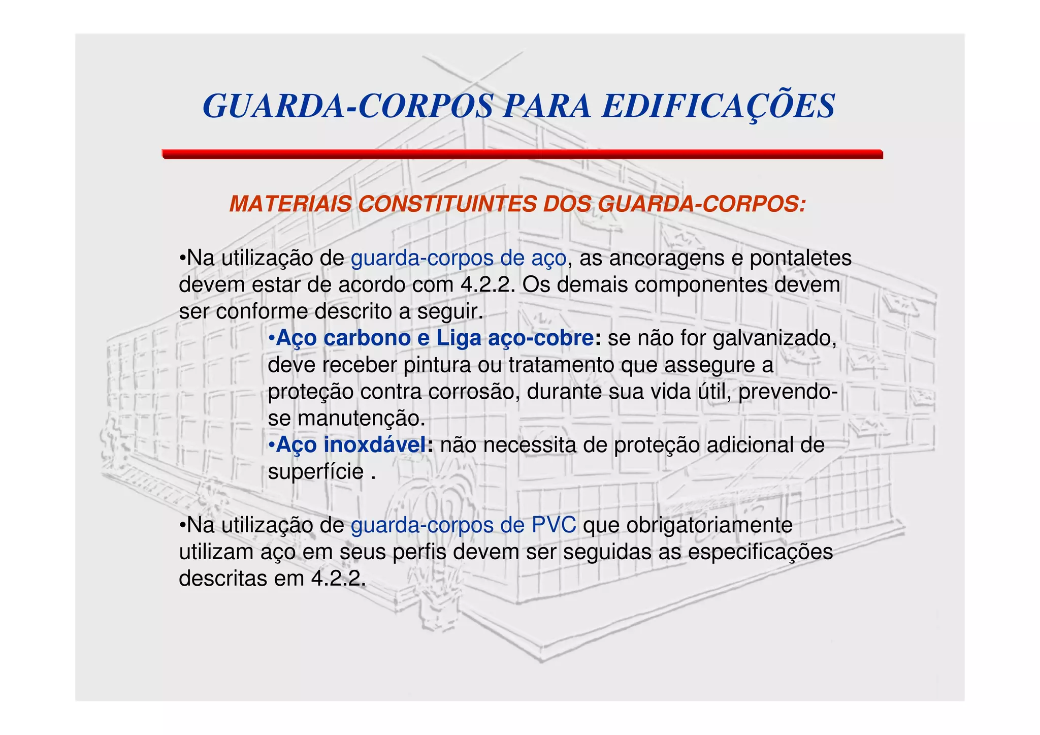 Guarda corpos ensaios | PPT