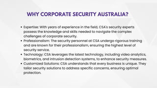 Corporate Security Services Australia with Private Security Expertise | PDF