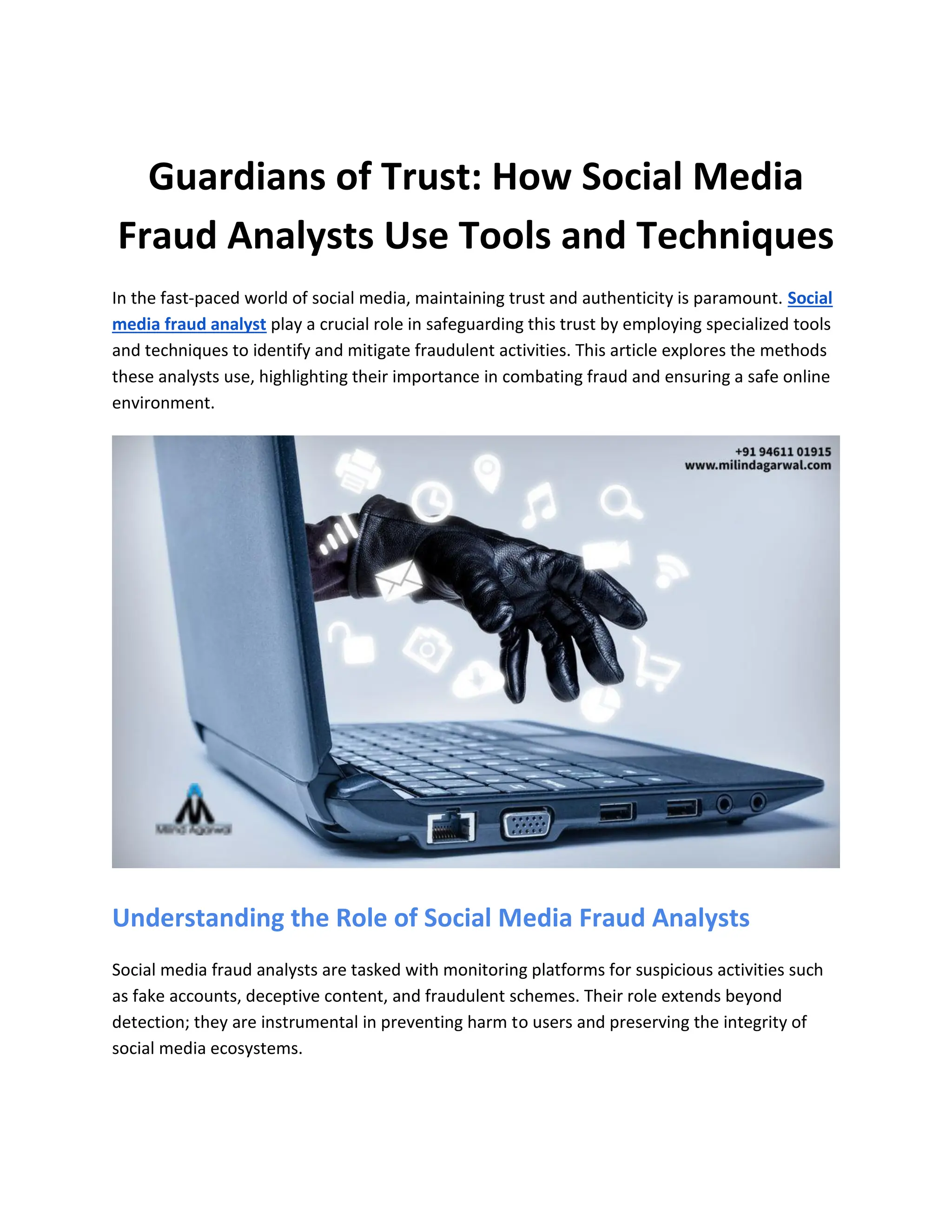 Guardians of Trust: How Social Media Fraud Analysts Use Tools and ...
