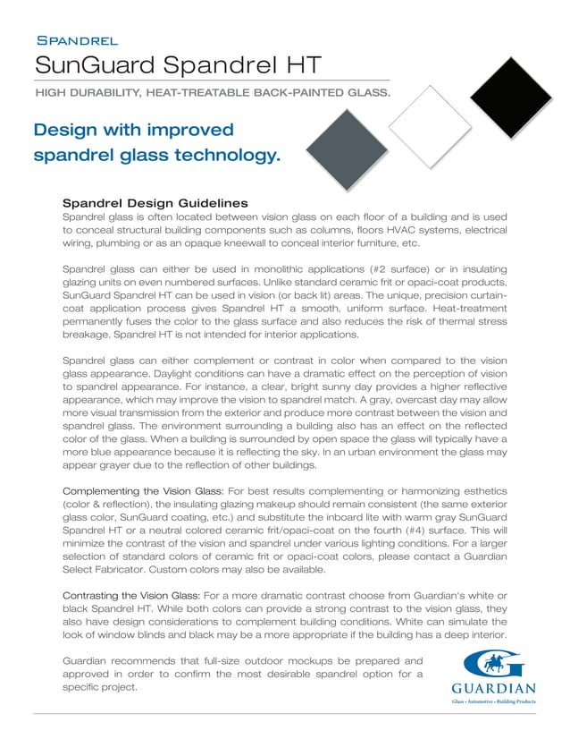Guardian SunGuard Spandrel HT - NEW | PDF