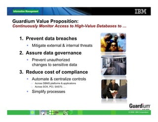 IBM InfoSphere Guardium overview | PDF | Databases | Computer Software ...